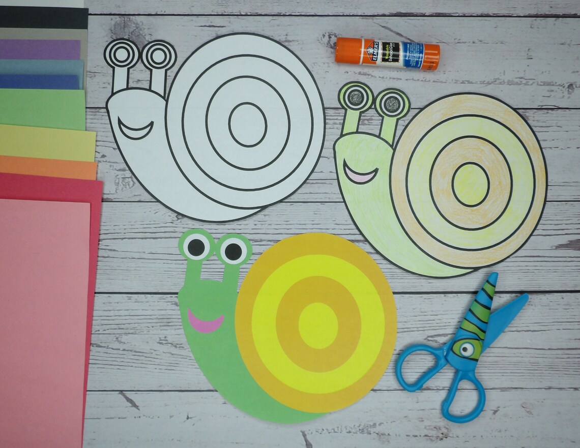 Snail Craft Template for Kids, Build a Snail Craft Template, Preschool ...