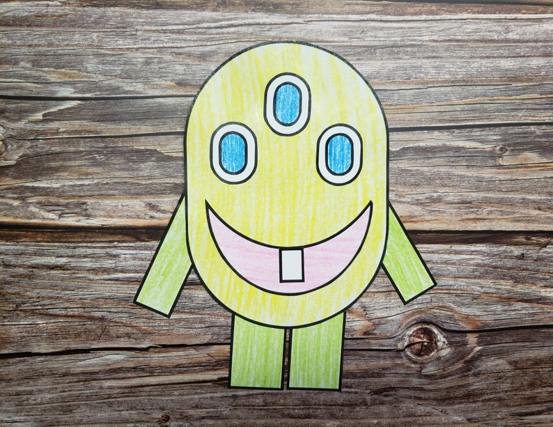 Yellow Monster Craft Template for Kids, Preschool, Kindergarten ...