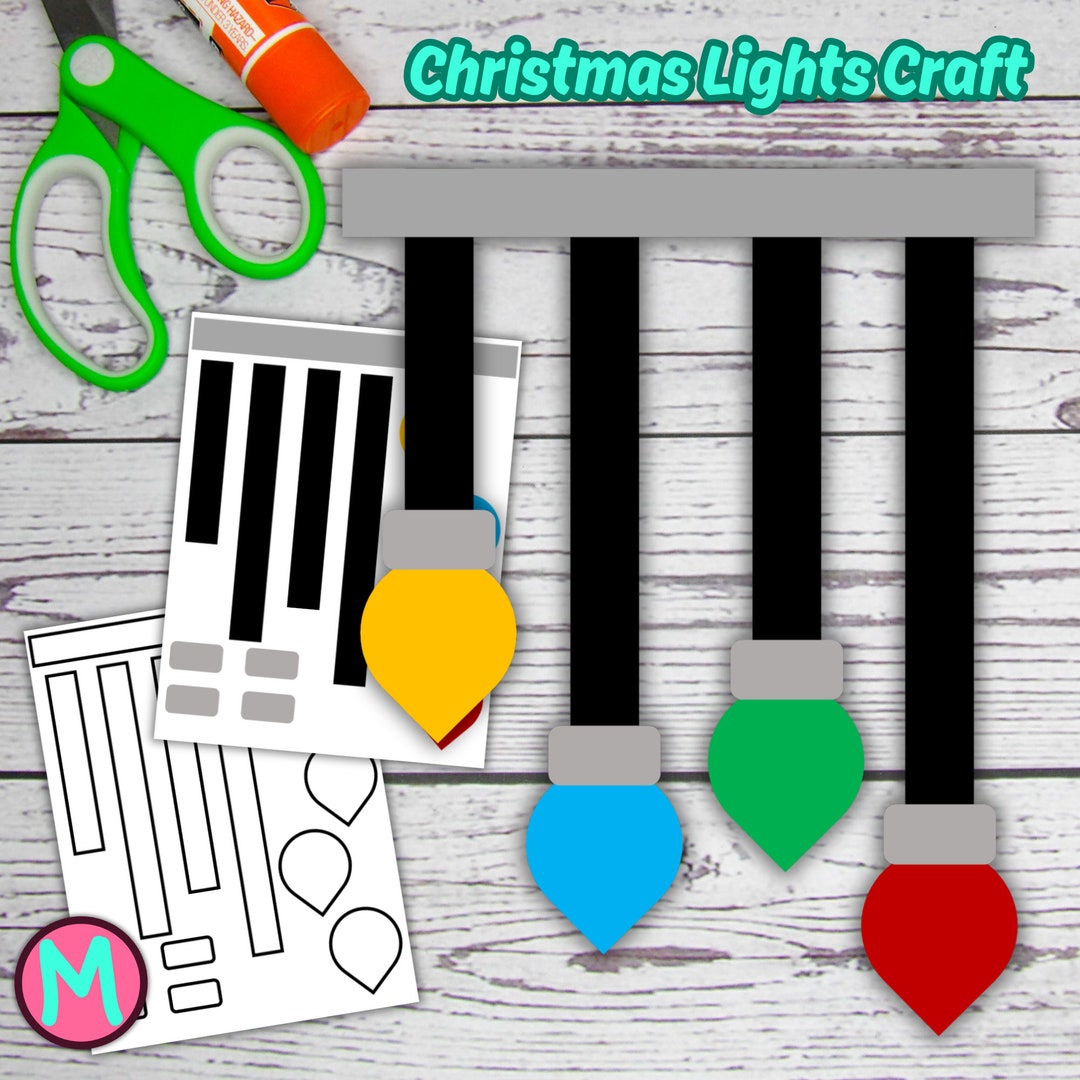 Christmas Lights Craft for Preschool, Simple Toddler Craft, Cut and ...