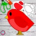 Red Bird Craft Template, Printable Cut and Glue Paper Craft for Kids ...