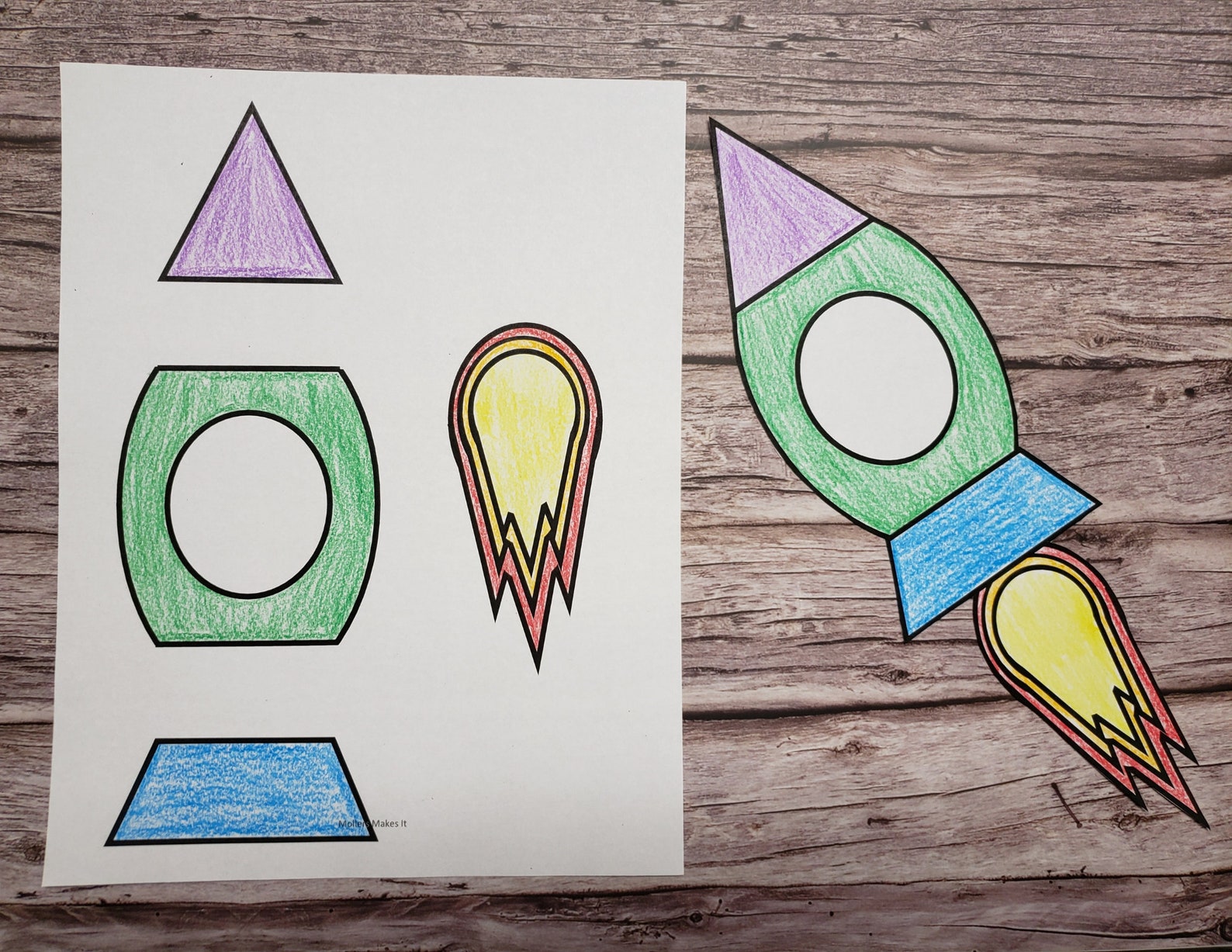 Spaceship Craft Template Pattern for Kids in Preschool, Kindergarten ...