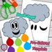 Colorful Rain Drop Cloud Craft Template, Cut and Glue Craft for ...