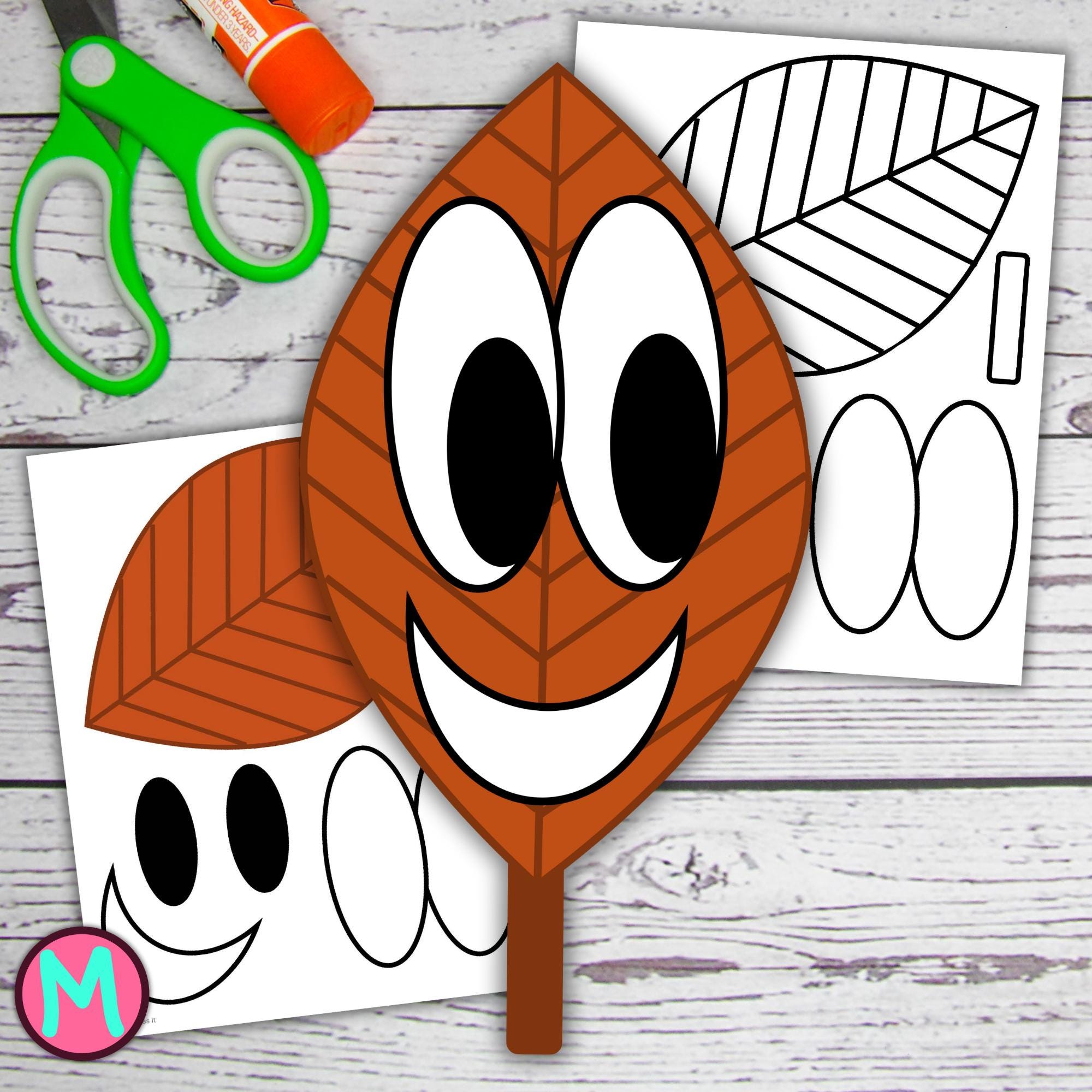 Orange Leaf Craft Template: Fall Paper Craft (PDF Download) - Etsy