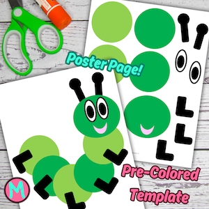 Caterpillar Craft Template: Cut and Glue Activity (PDF) - Etsy