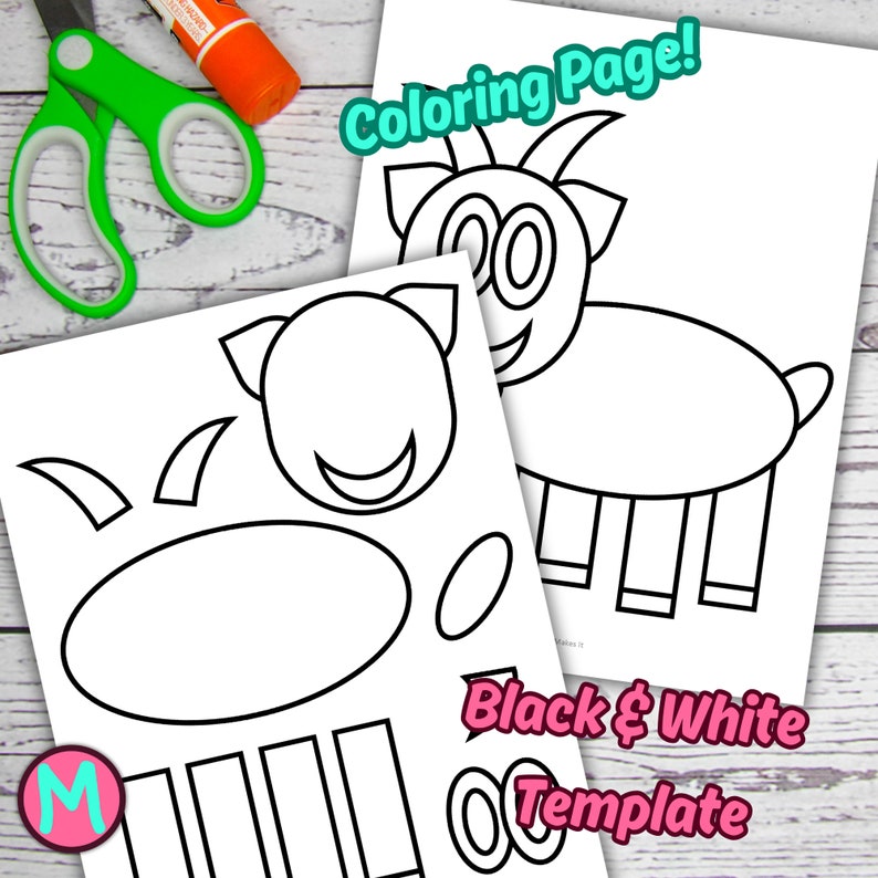 Goat Craft Template, Cut and Paste Craft for Kids, Preschool Activity ...