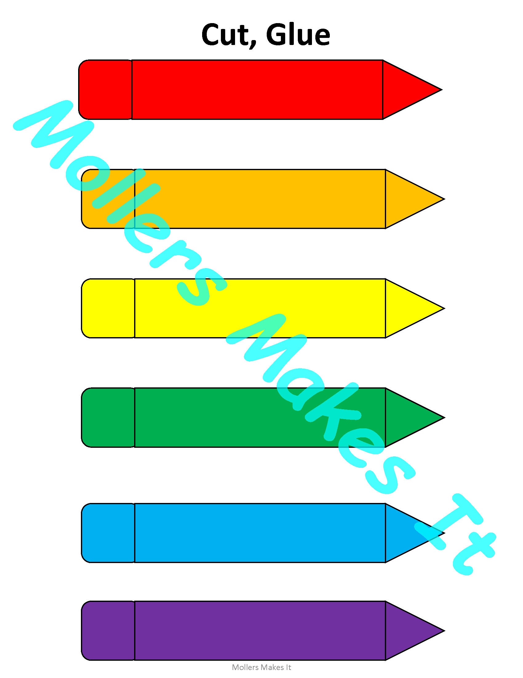 Crayon Craft Template for Preschool Kindergarten Elementary - Etsy