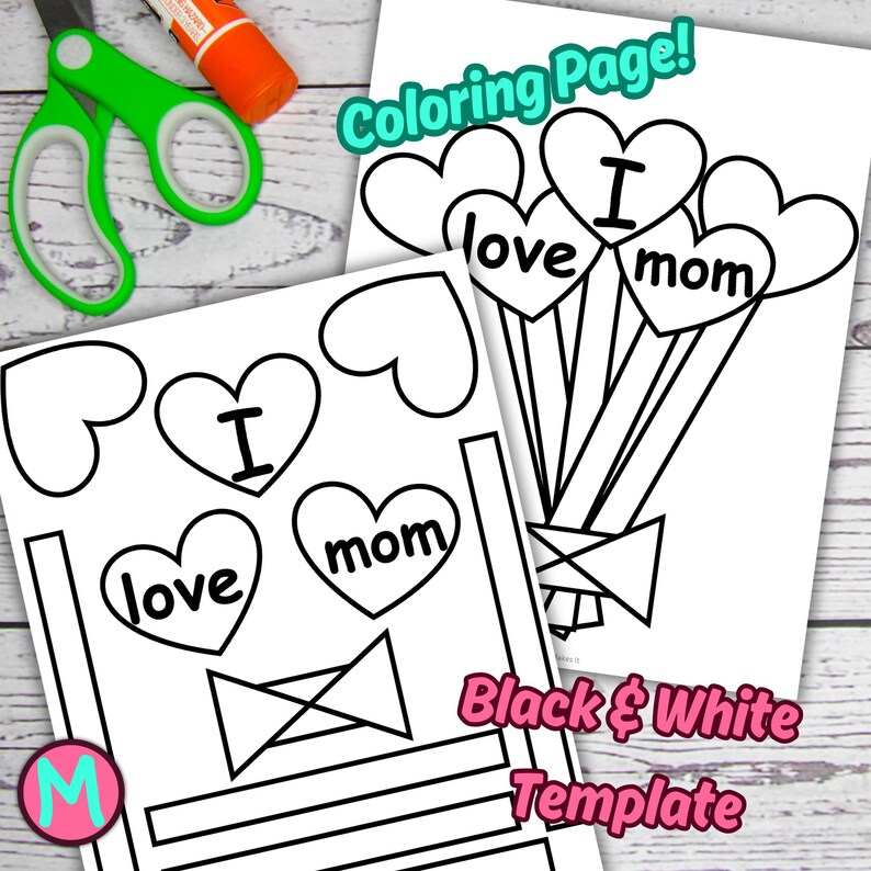Mother's Day Heart Bouquet Craft Template: Cut & Glue Activity (digital ...