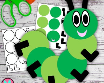 Caterpillar Color and Cut Printable, Curriculum, Preschool, Craft ...