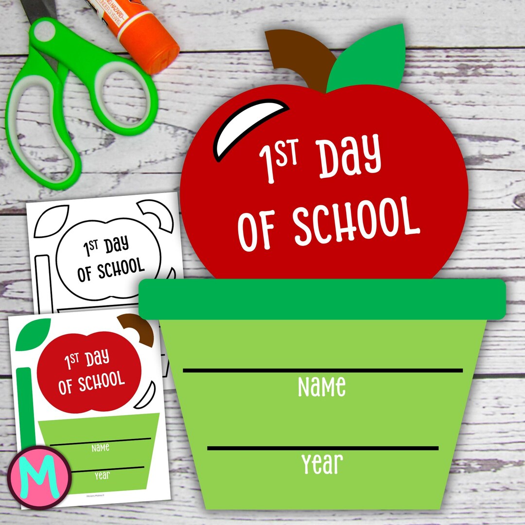 1st Day of School Apple Craft Template, Simple Craft for Preschoolers ...