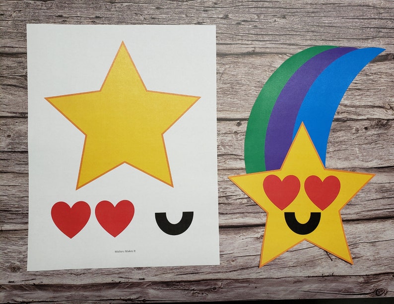 Shooting Star Craft Template for Preschool, Kindergarten, Elementary ...