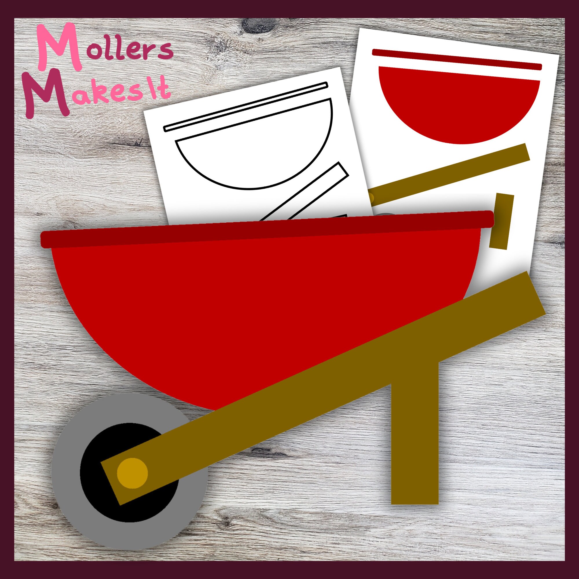 Wheelbarrow Craft Template, Cut and Glue Activity for Preschool ...