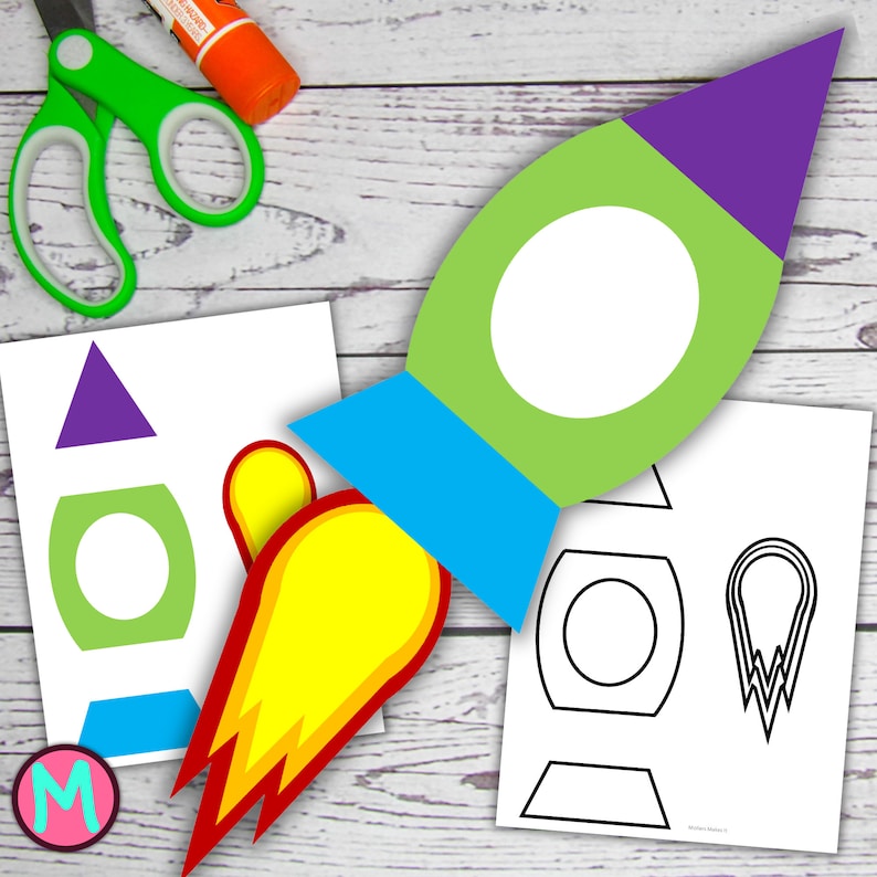 Spaceship Craft Template Pattern for Kids in Preschool, Kindergarten ...