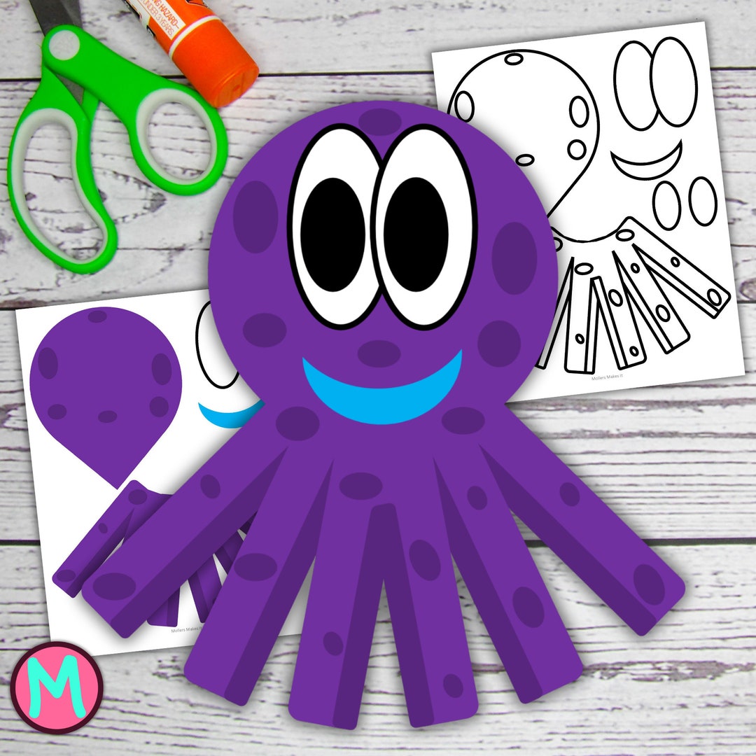 Octopus Craft Template for Kids in Preschool, Kindergarten, Elementary ...
