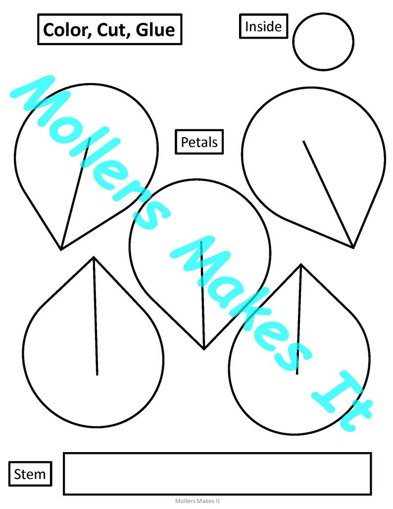 Spring Flowers Craft Template for Kids in Preschool, Kindergarten ...