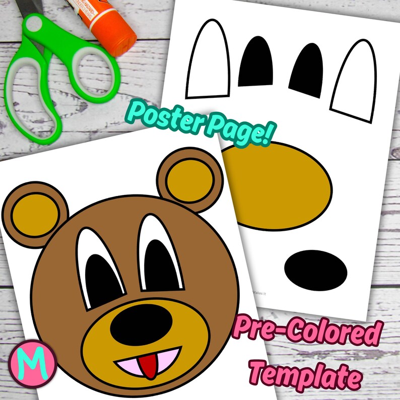 Bear Craft Template for Preschool, Kindergarten, Elementary, Homeschool ...