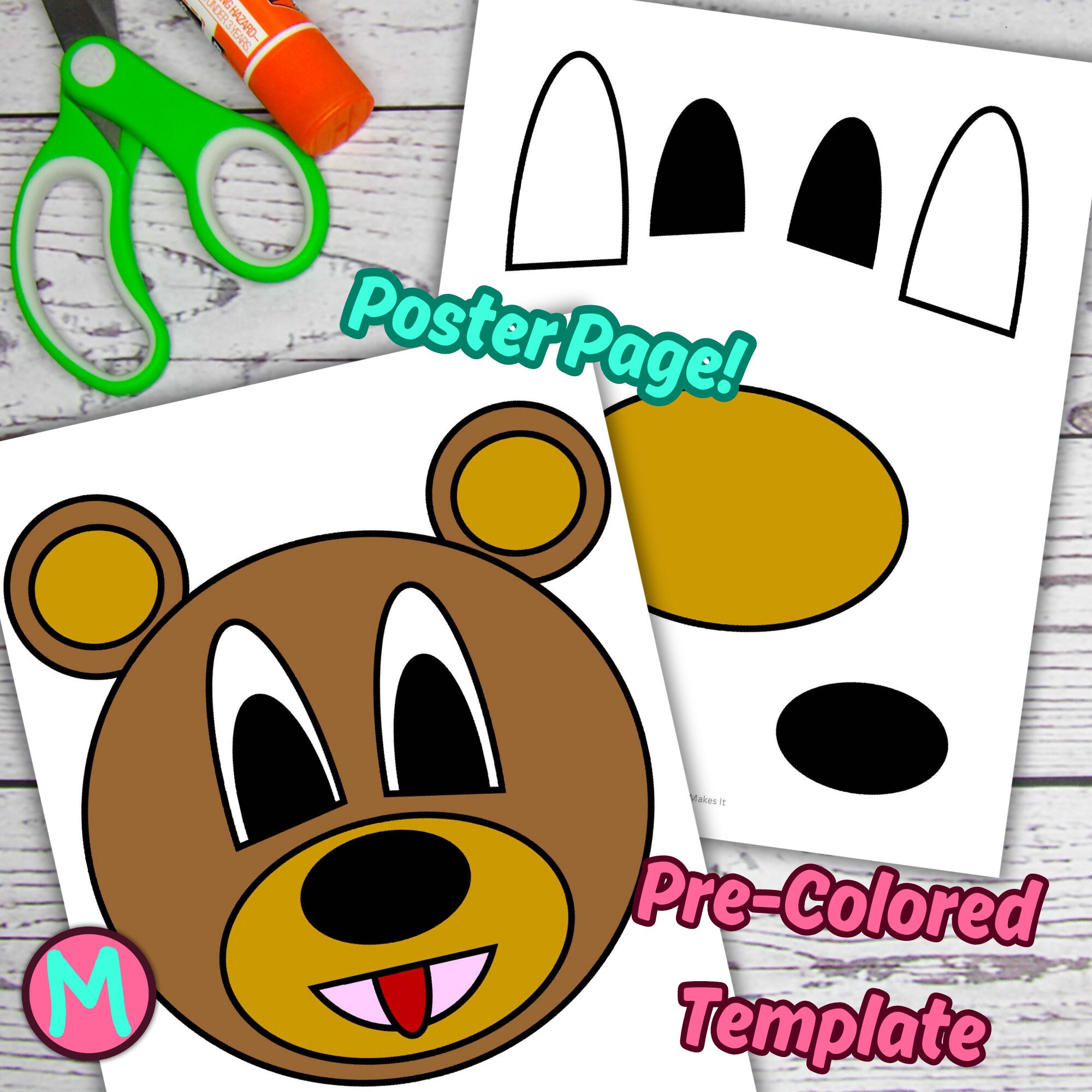 Bear Craft Template for Preschool, Kindergarten, Elementary, Homeschool ...