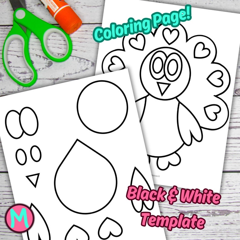 Peacock Craft Template, Preschool Craft, Simple Toddler Activity ...