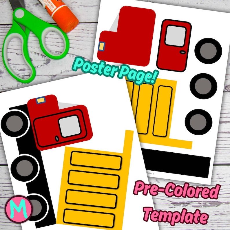 Dump Truck Craft Template for Preschool, Fun Construction Craft for ...