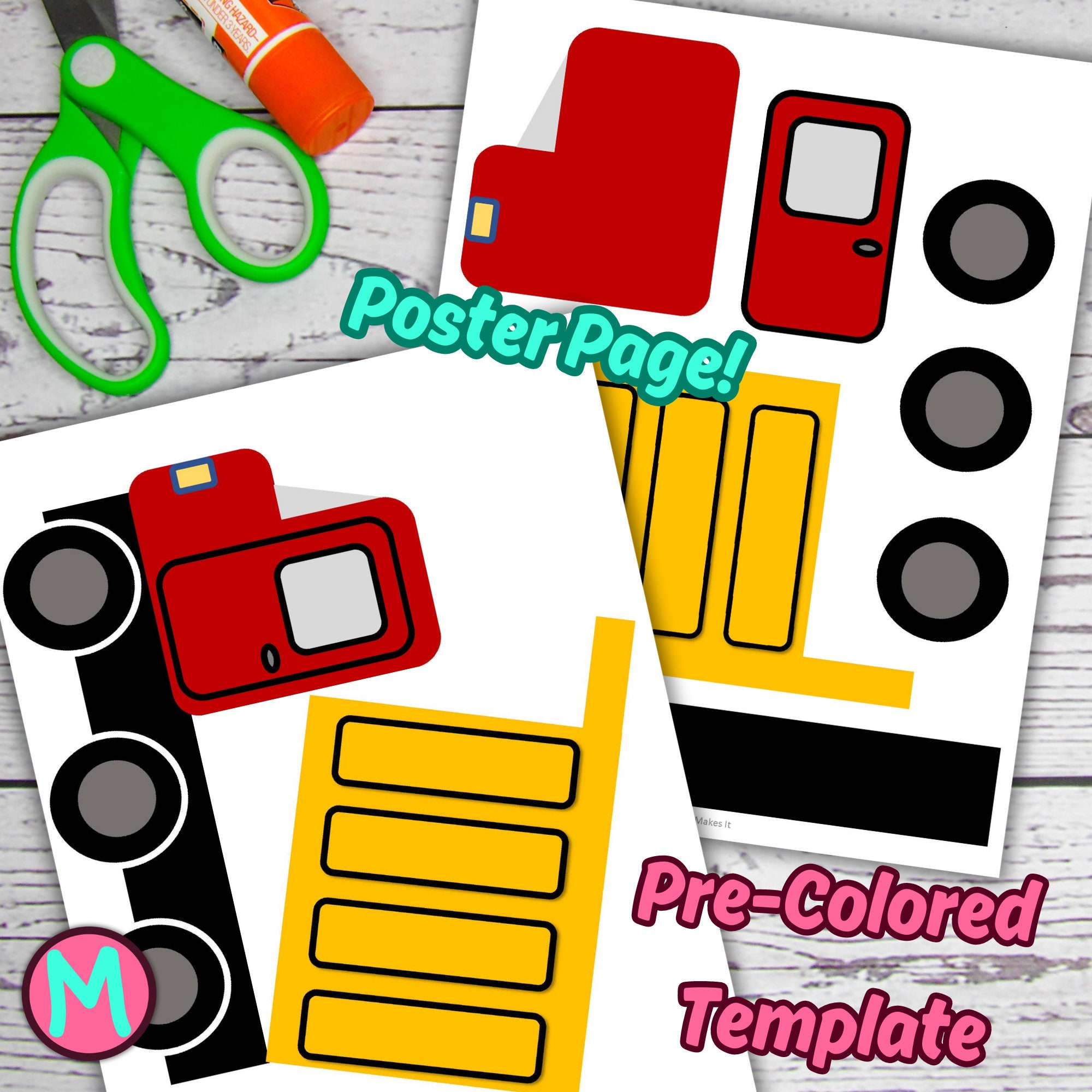 Dump Truck Craft Template for Preschool, Fun Construction Craft for ...