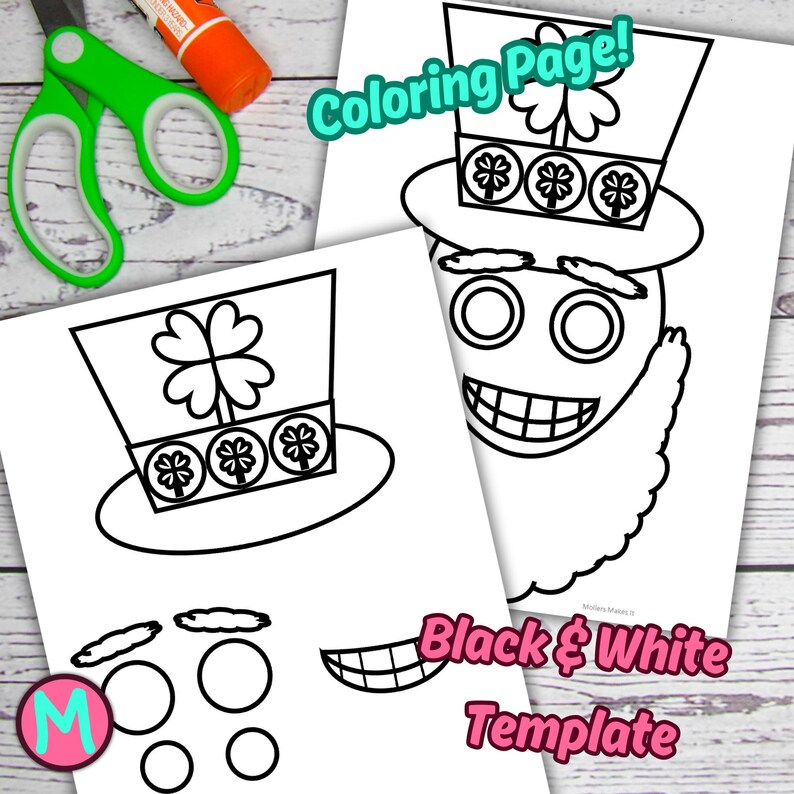 St. Patrick's Day Leprechaun Craft Template: Cut & Glue Activity (PDF ...