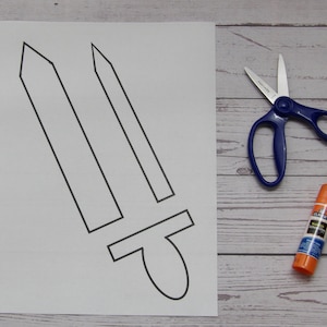 Sword Craft Template for Kids, Preschool, Kindergarten, Elementary or ...