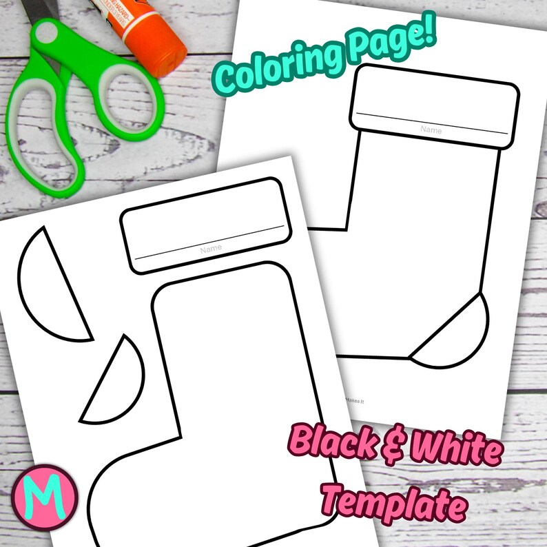 Red Stocking Craft Template: Christmas Cut & Glue Activity (PDF ...