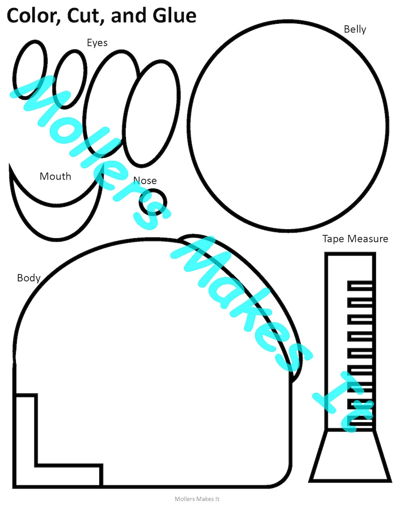 Measuring Tape Craft Template for Kids, Cut and Glue Activity, Tool ...