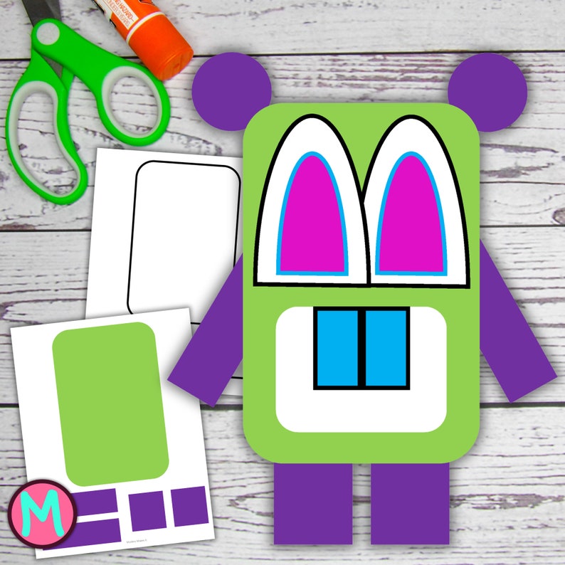 Green Monster Craft Template for Kids, Preschool, Kindergarten ...