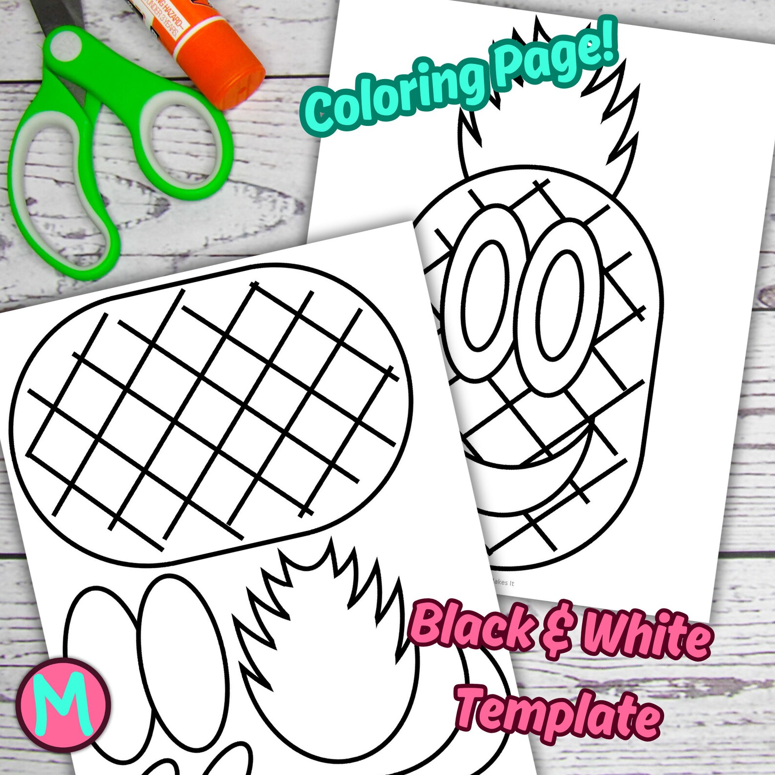 Pineapple Craft Template: Cut & Paste Activity (PDF) - Etsy