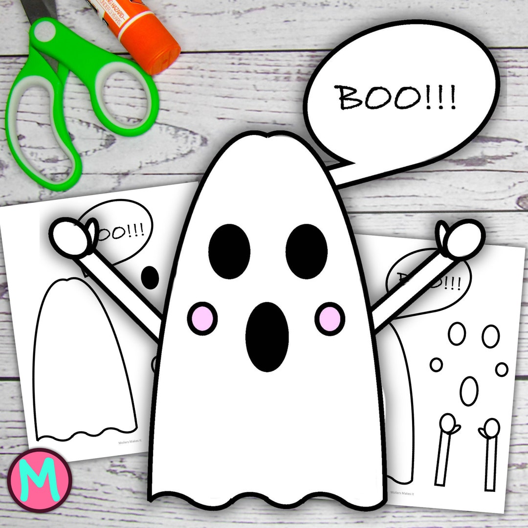 Ghost Craft Template: Halloween Cut & Glue Activity (PDF Pattern) - Etsy