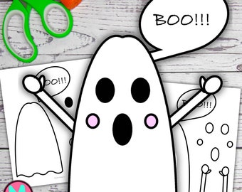 Ghost Craft Template: Halloween Cut & Glue Activity (PDF Pattern) - Etsy