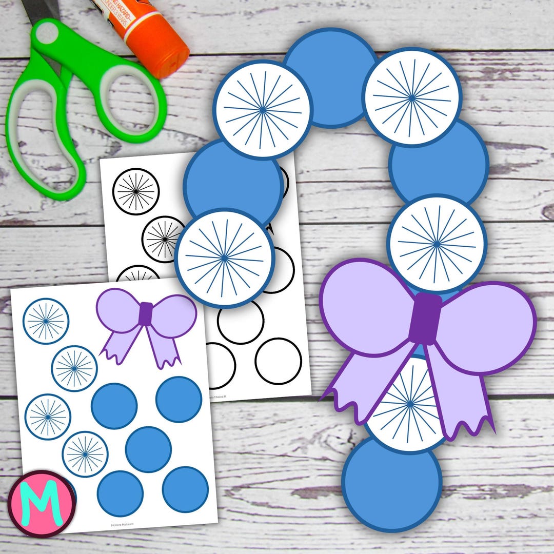 Winter Candy Cane Craft Template, Preschool Printable (PDF) - Etsy