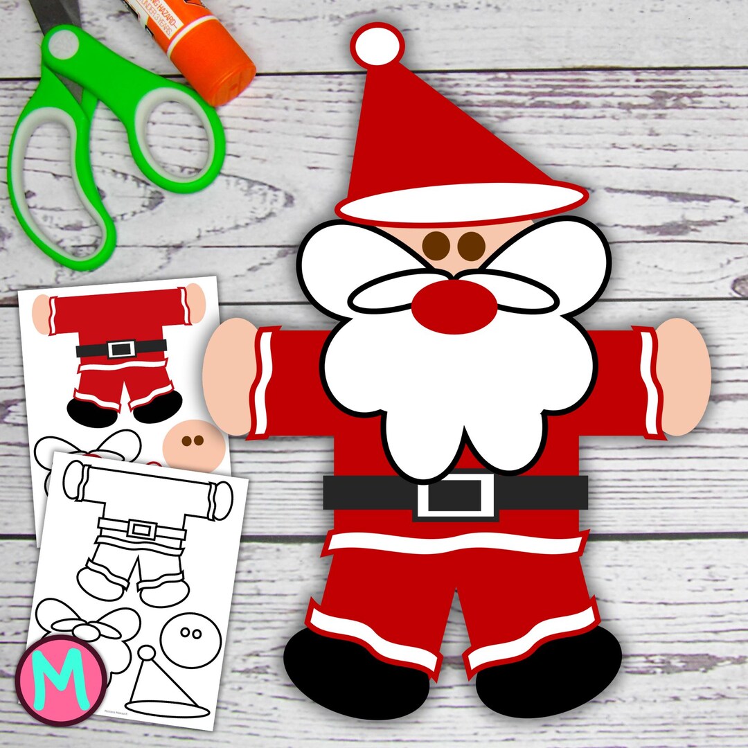 Santa Craft Template: Christmas Paper Craft for Kids (digital Download ...