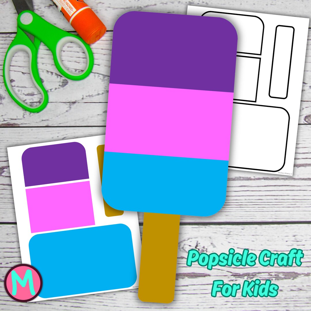 Popular Popsicle Craft Template for Kids, Preschool, Kindergarten ...