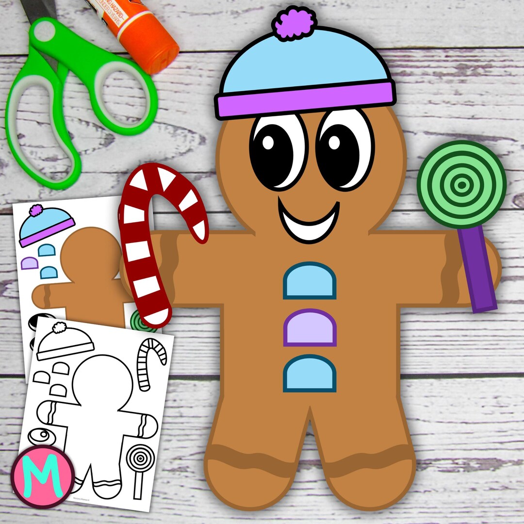 Gingerbread Man Craft Template, Preschool Craft, Paper Craft for Kids ...