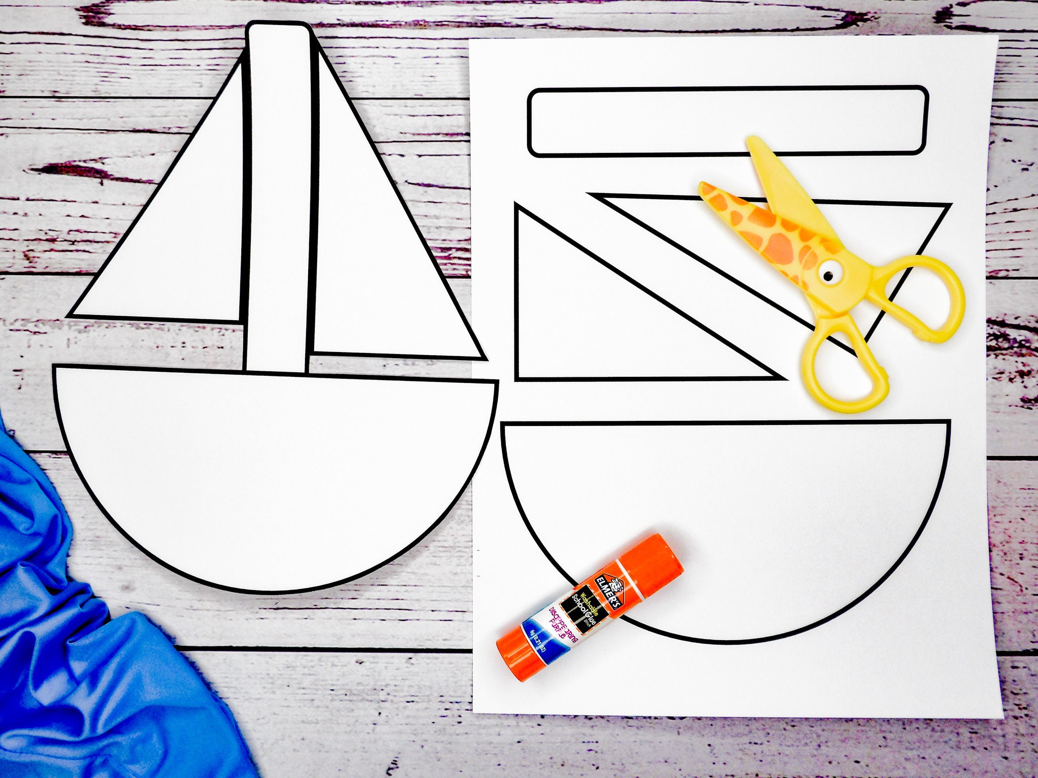 Sailboat Craft Template: Cut & Glue Activity (PDF Download) - Etsy