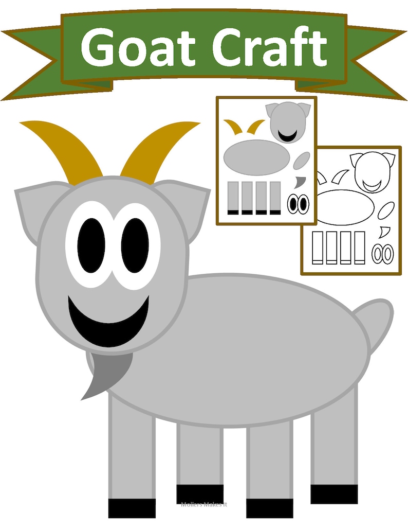 Goat Craft Template, Cut and Paste Craft for Kids, Preschool Activity ...