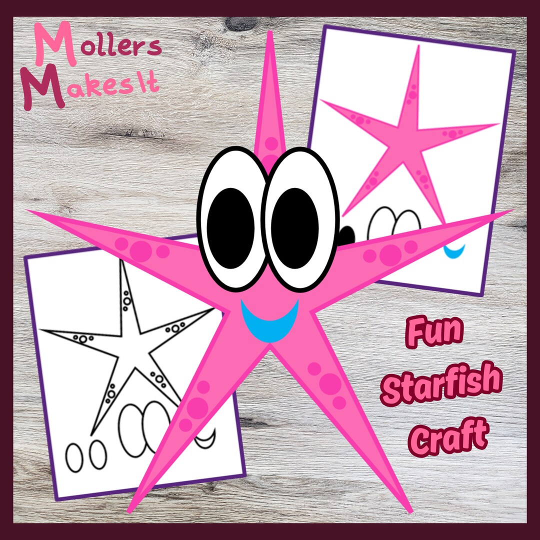 Starfish Craft Template for Kids in Preschool, Kindergarten, Elementary ...