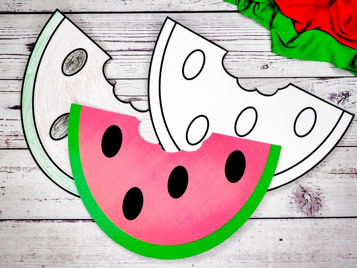 Watermelon Craft Template for Kids, Cut and Glue Craft Template ...