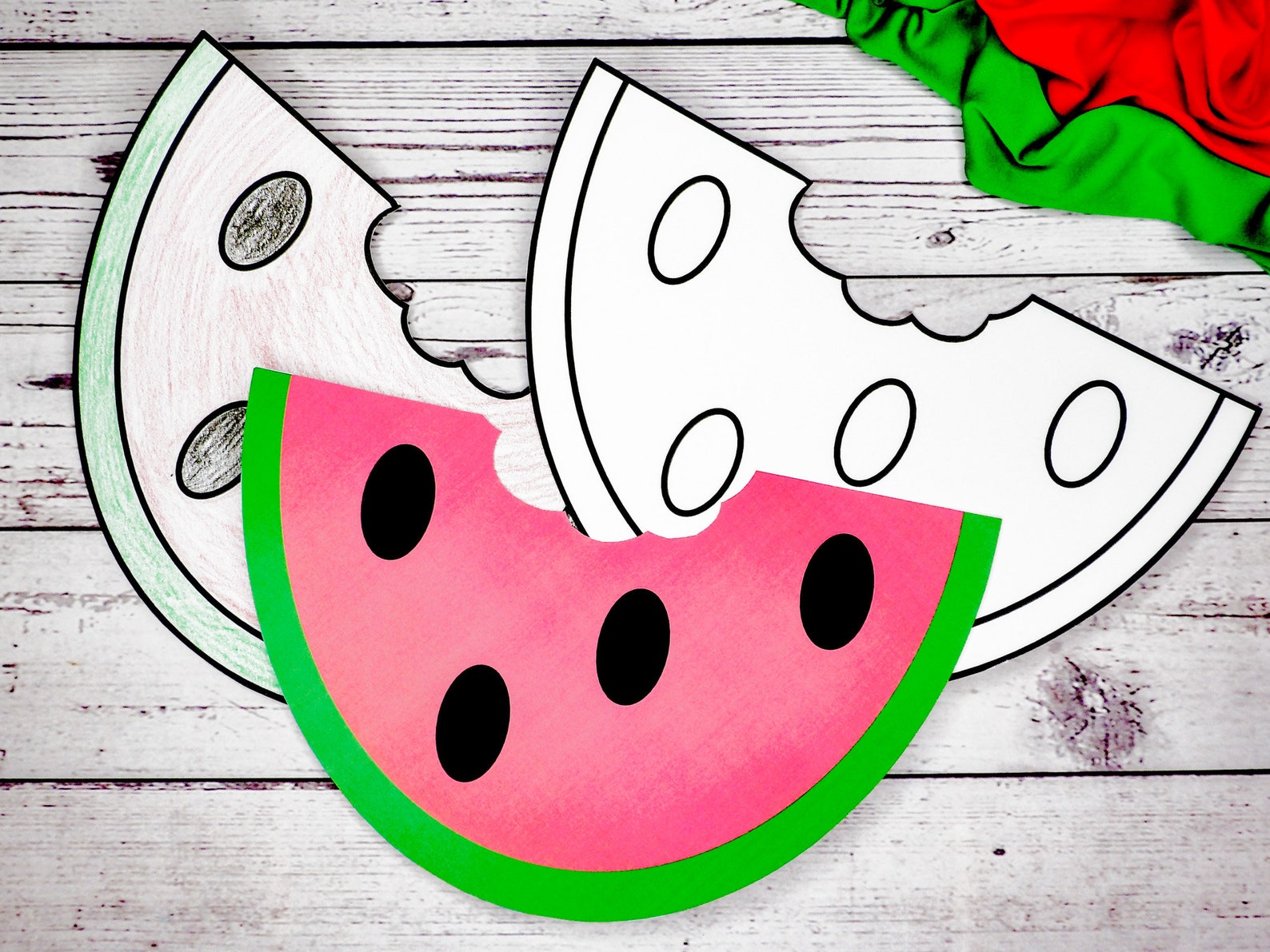 Watermelon Craft Template for Kids, Cut and Glue Craft Template ...