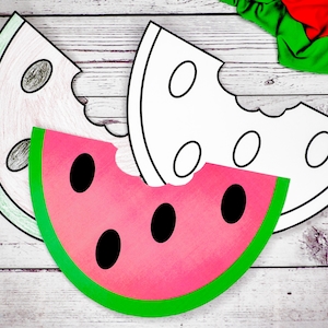 Watermelon Craft Template for Kids, Cut and Glue Craft Template ...