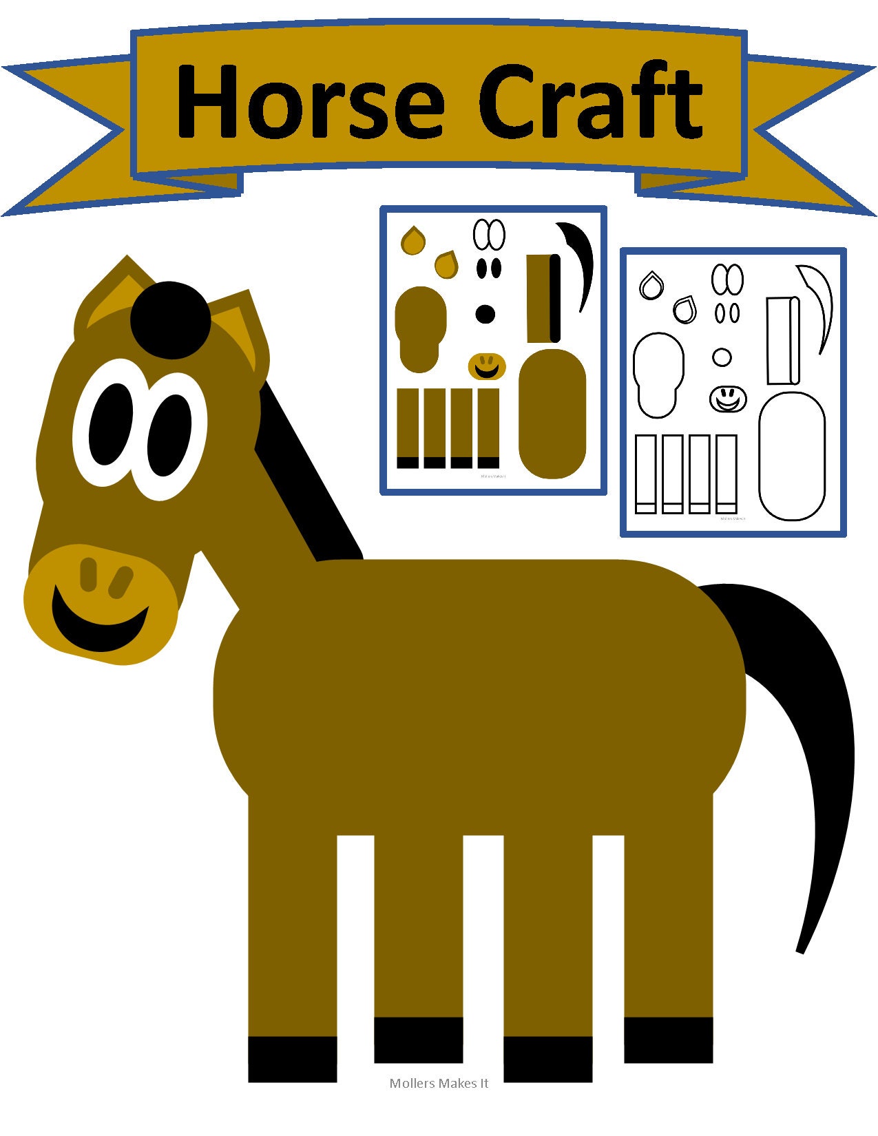 Horse Craft Template for Kids, Cut and Glue Activity, Preschool Craft ...