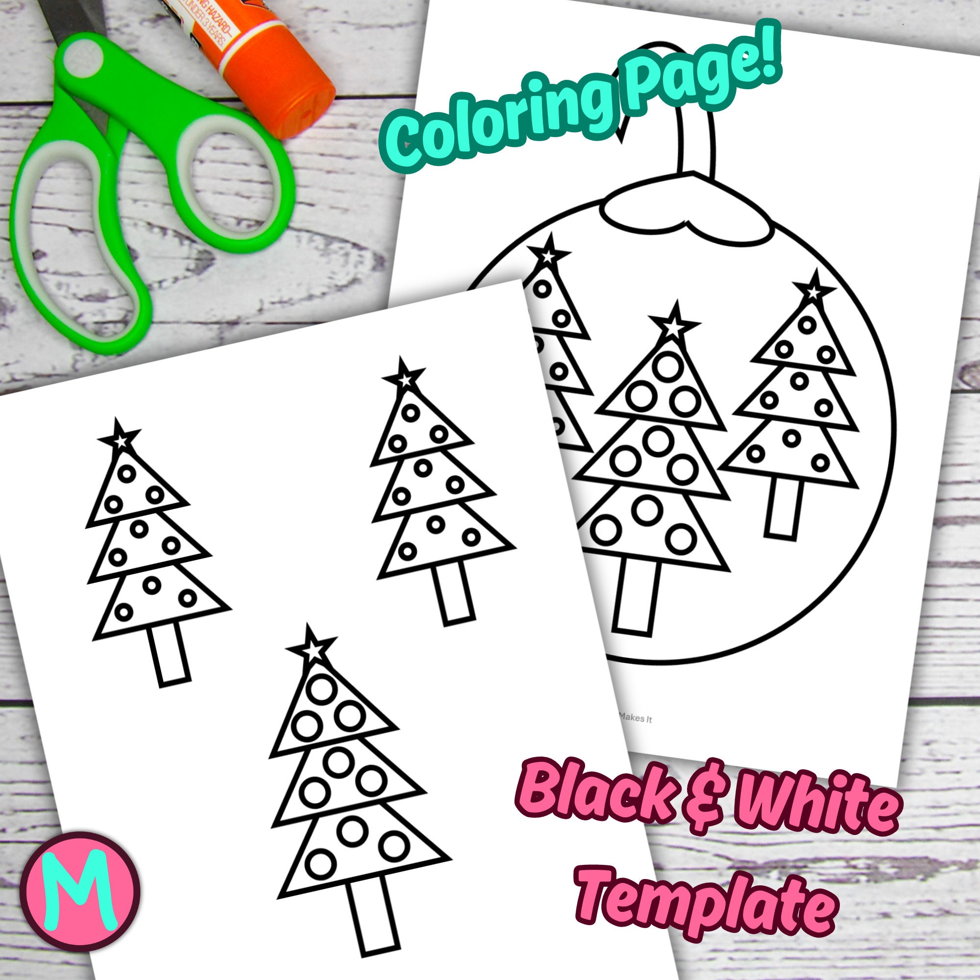 Christmas Ornament Craft Template for Kids, Simple Toddler Craft ...