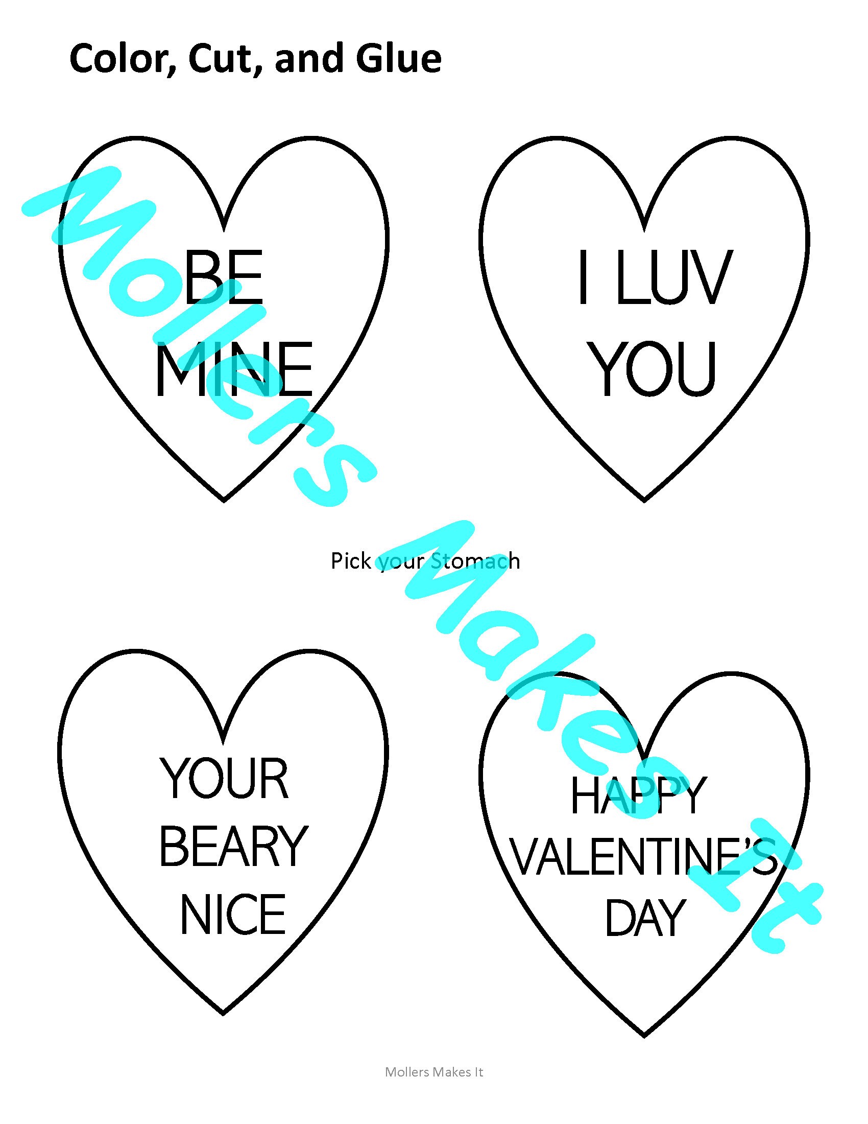 Huggable Heart Bear Craft Template for Preschool - Etsy