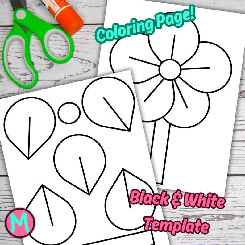 Spring Flowers Craft Template for Preschool, Simple Toddler Craft, 8 ...