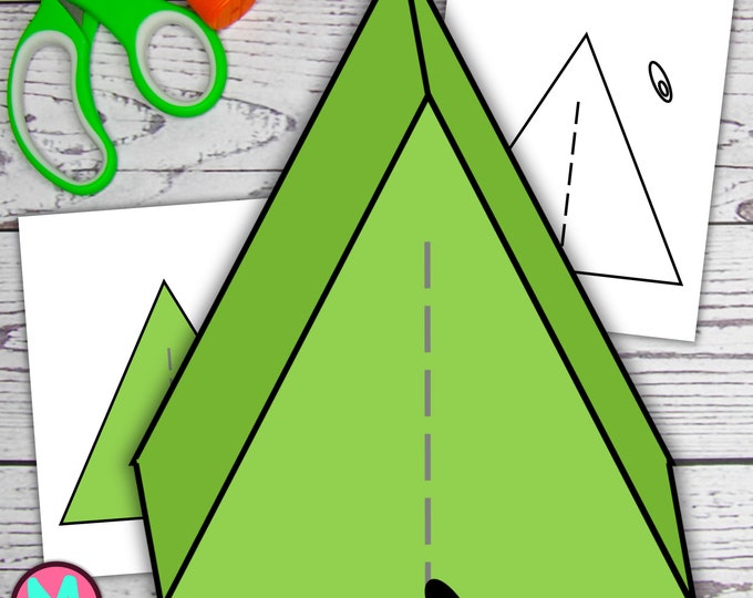 Pine Tree Craft Template: Kids' Cut & Glue Activity (PDF) - Etsy Canada