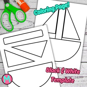 Sailboat Craft Template for Kids, Cut and Glue Preschool Activity ...