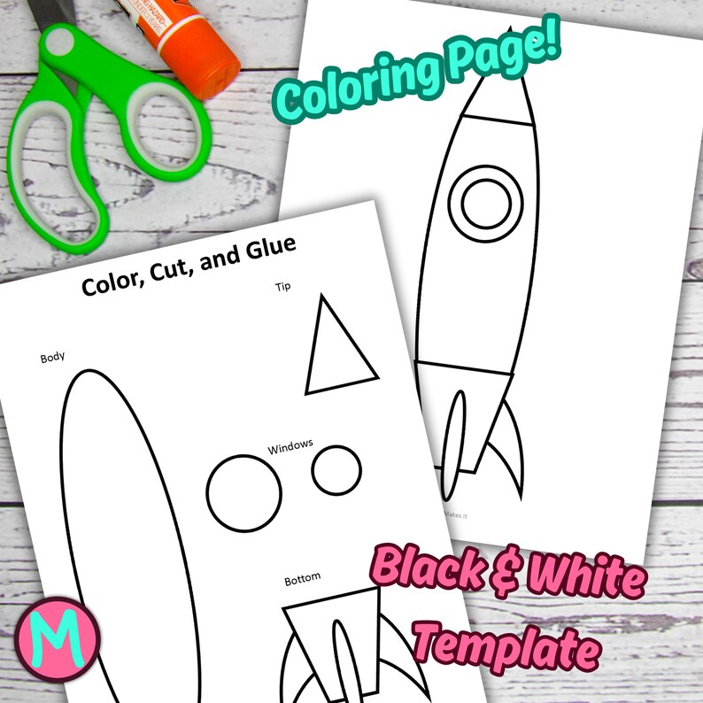 Rockin' Rocket Craft Template for Kids, Preschool, Kindergarten ...