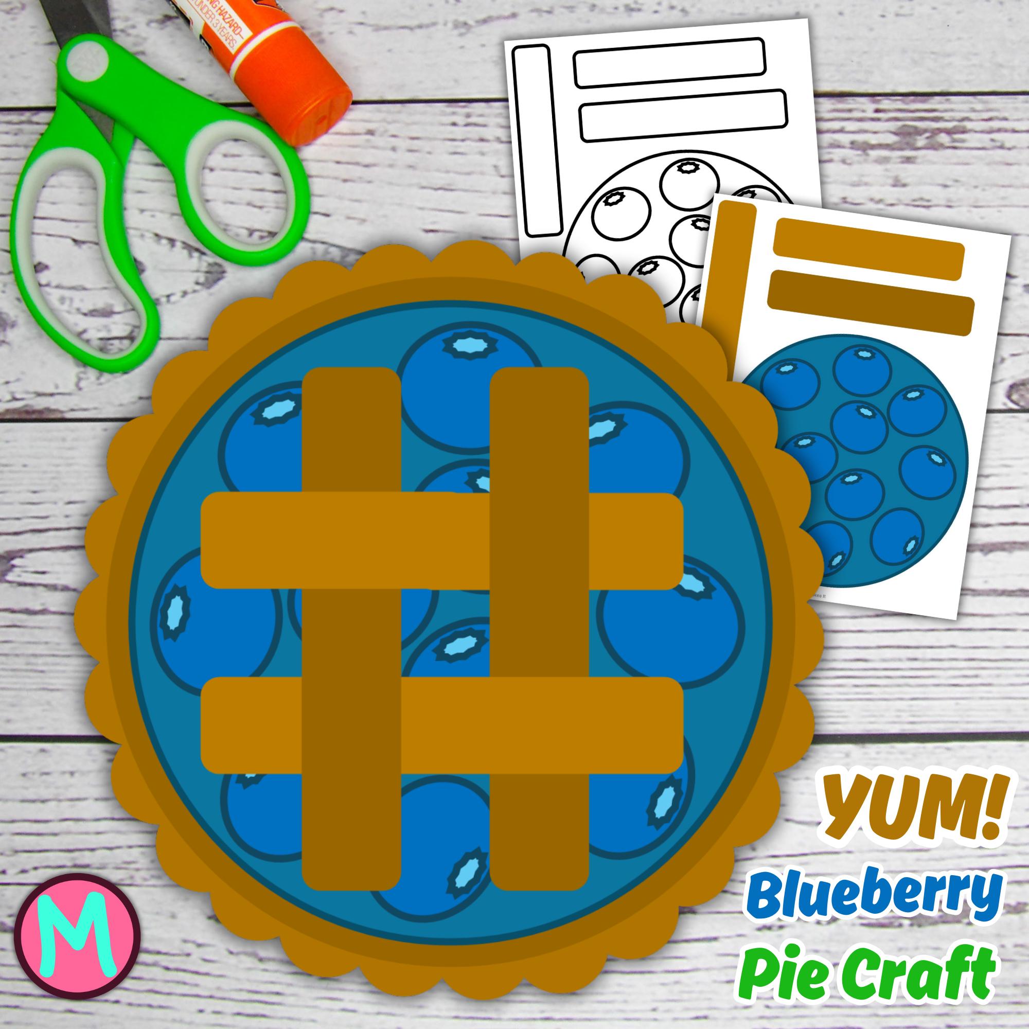 Blueberry Pie Craft Template for Kids, Simple Cut and Glue Craft for ...