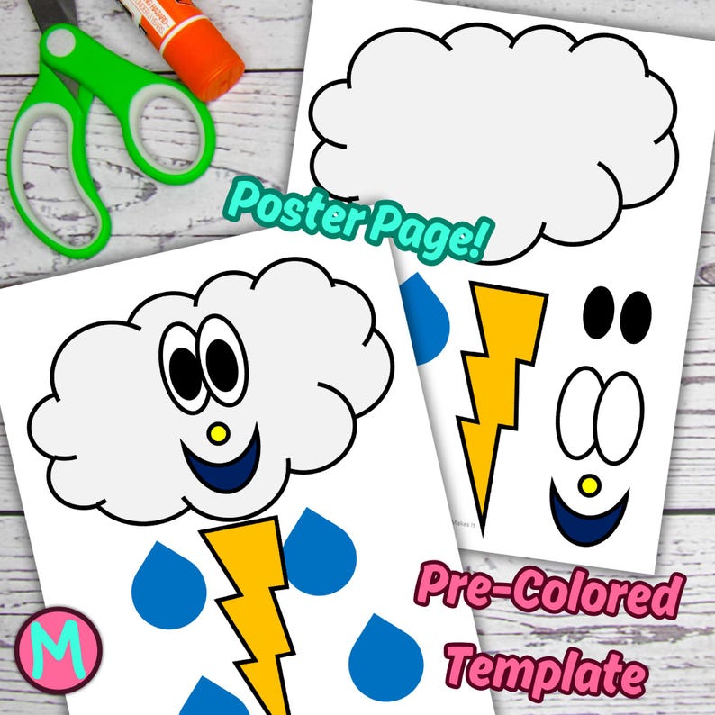 Weather Craft Template Bundle: Cut & Glue Activity (PDF Download) - Etsy